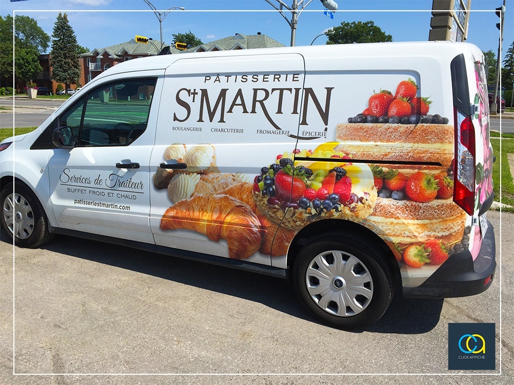 Half vehicle wrap on a minivan Ford Transit Connect: Pâtisserie St ...