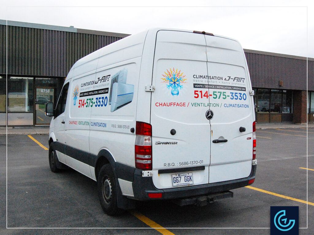 Van lettering on a 2013 Mercedes-Benz Sprinter high roof for the HVAC ...