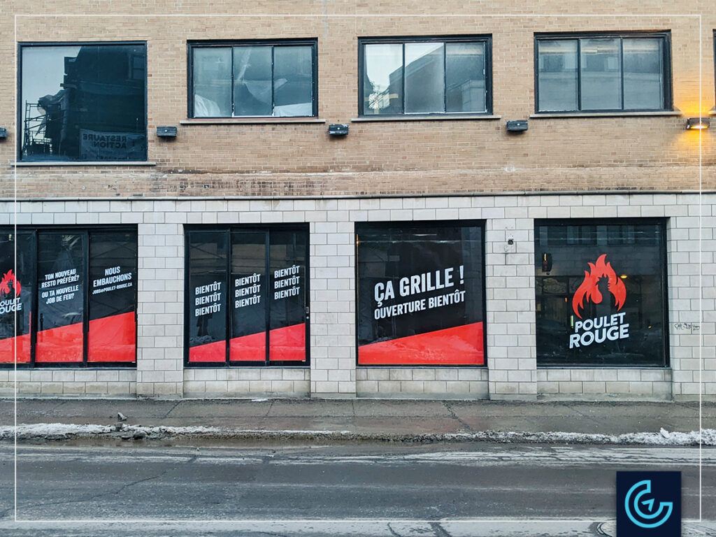 “Opening soon” window graphics printed and installed for the upcoming ...