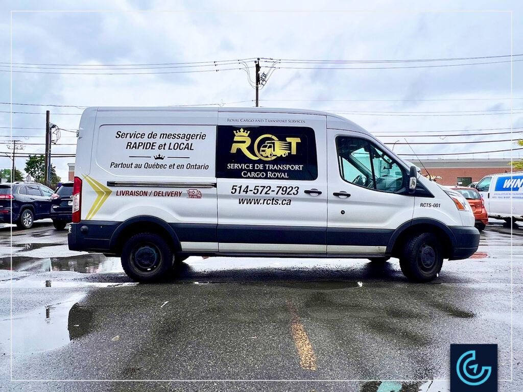 Van lettering on a 2020 Ford Transit T250 Medium Roof for the transport ...