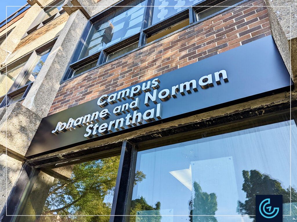 Building storefront signs in stainless steel canned letters on ...