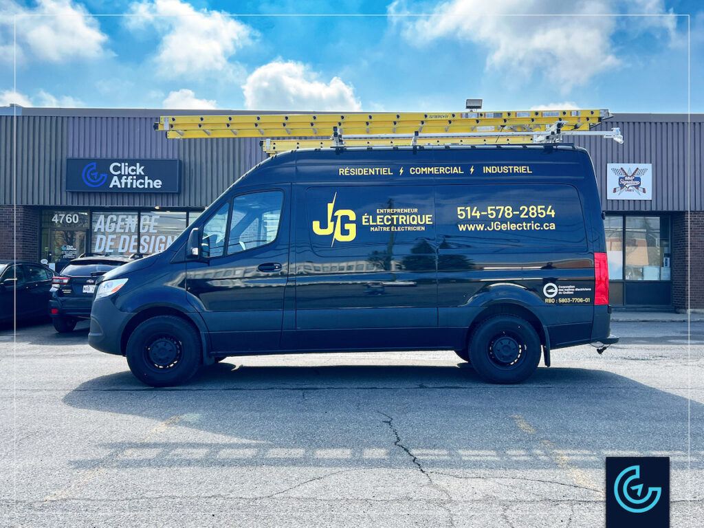 Electrician's van lettering on a 2023 Mercedes-Benz Sprinter High Roof ...