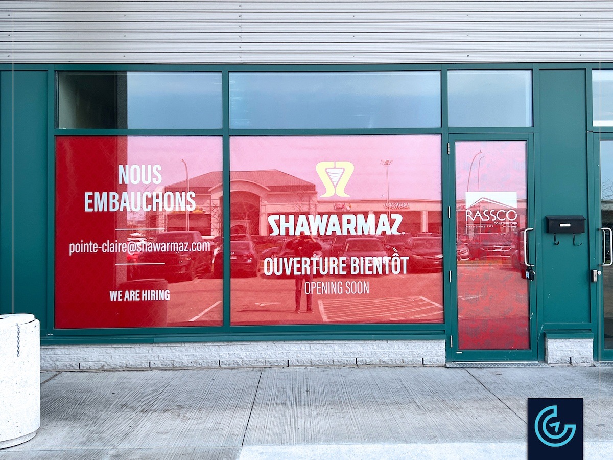 Printing banners, wall graphics, window graphics and marketing materials