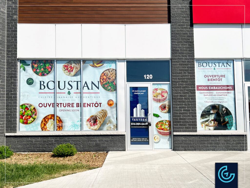 Printing banners, wall graphics, window graphics and marketing materials