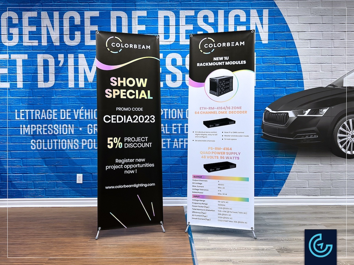 Promotional banners and banner stands in X shape: Colorbeam - Click ...