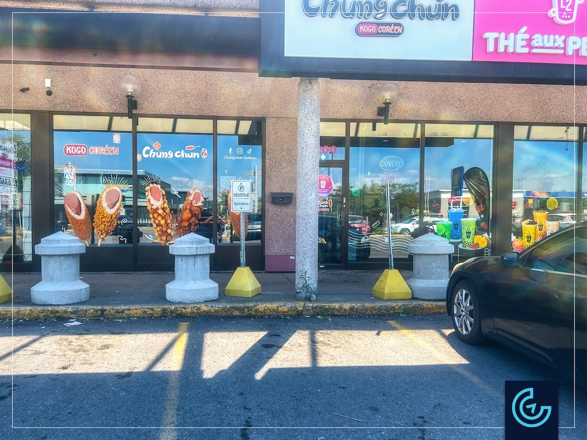 Advertising storefront window graphics for bubble tea store: L2 ...