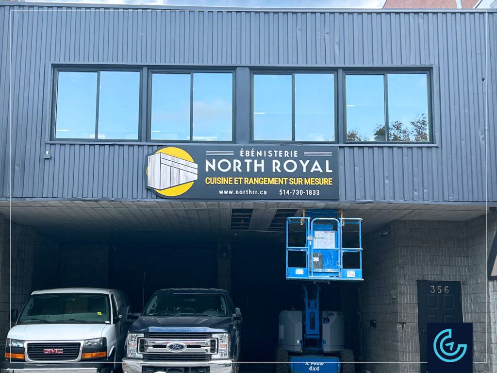 Illuminated storefront sign in style push-thru letters designed ...