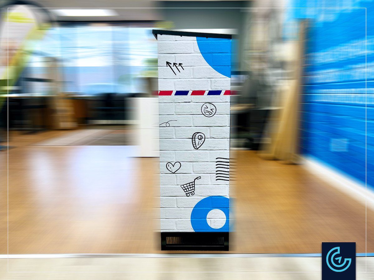 Custom parcel mailbox wrap designed, printed and installed for the ...