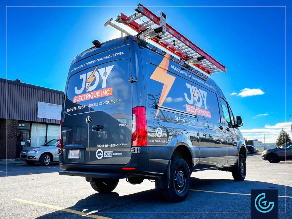 Electrician vehicle lettering on a van 2022 Mercedes-Benz Sprinter High ...