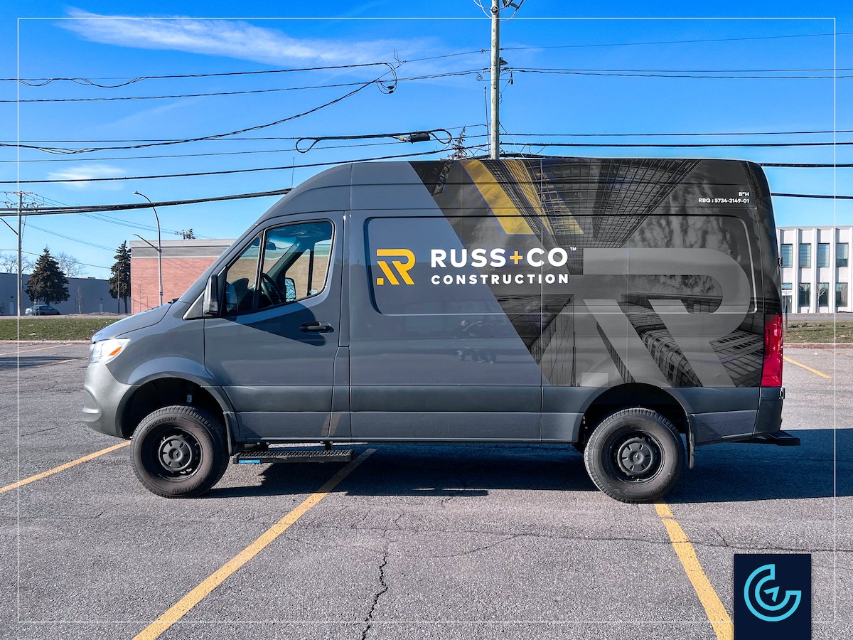 Commercial vehicle wrap on a full-size van 2024 Mercedes-Benz Sprinter ...