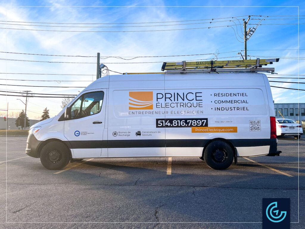 Electrician van lettering on a 2020 Mercedes-Benz Sprinter Hi-Roof ...