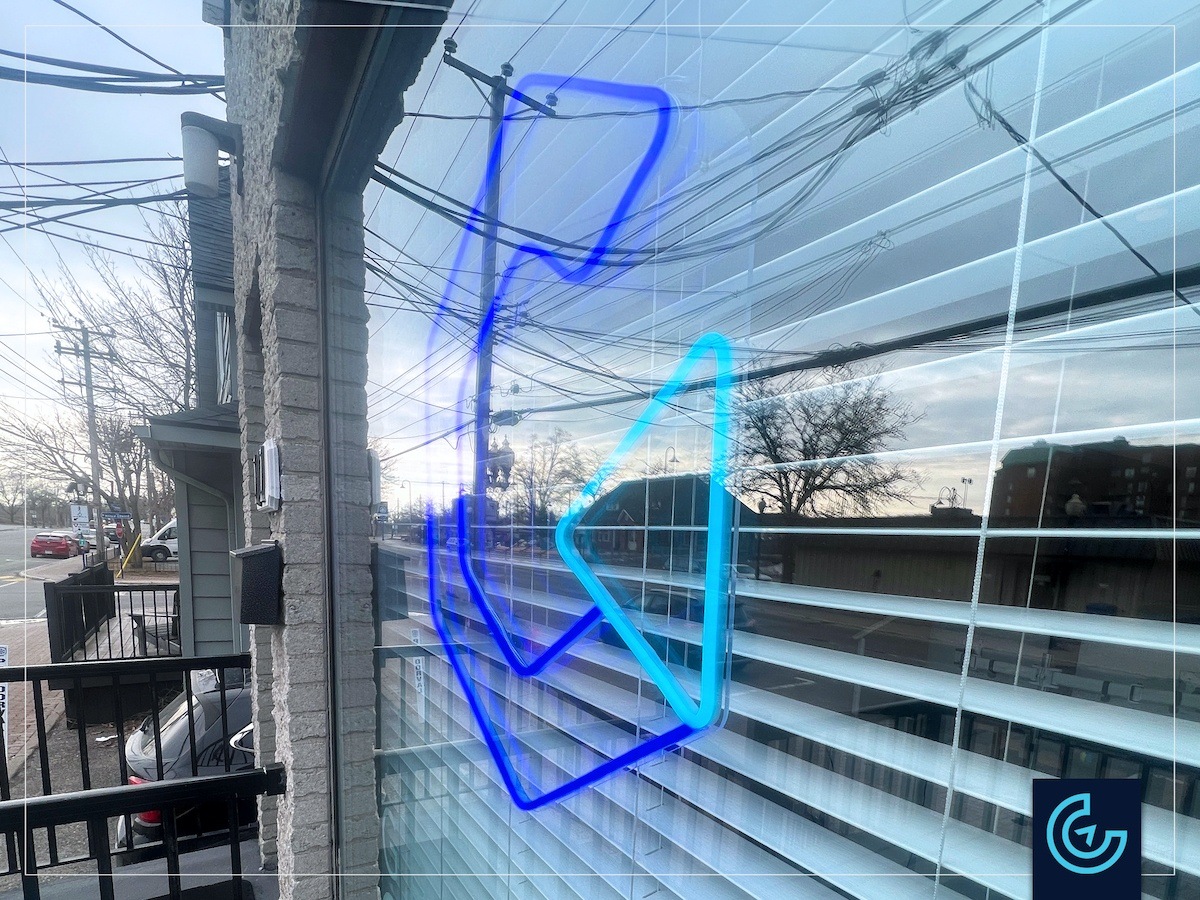 Window illuminated sign in LED neon style manufactured and installed ...