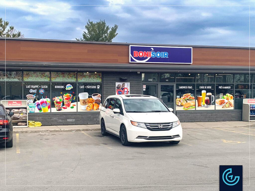 Storefront publicity window graphics designed, printed and installed ...