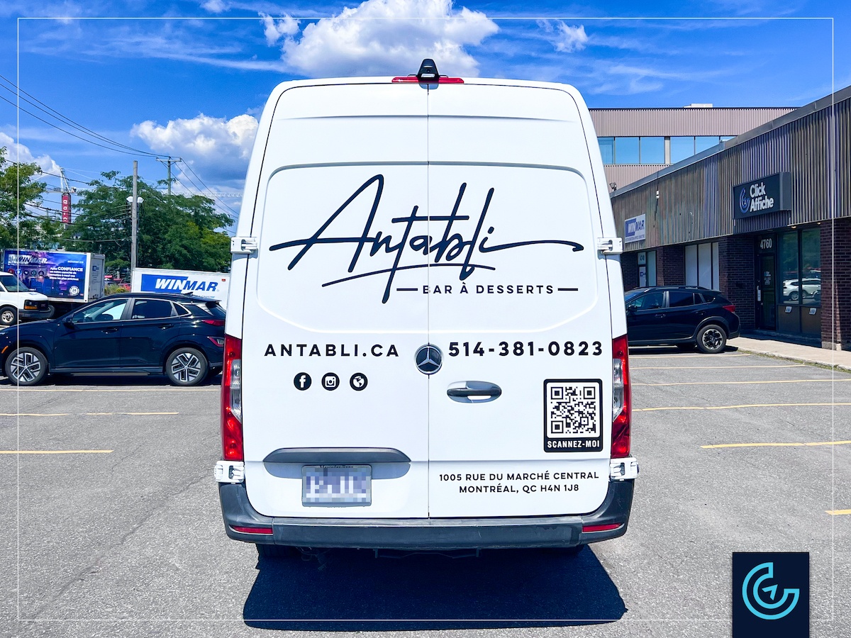 Commercial van lettering on a full-sized van 2019 Mercedes-Benz ...